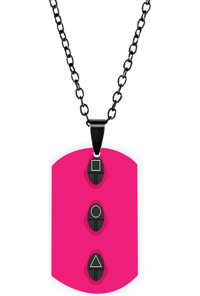 Squid Game Muhafız Baskılı Siyah Künye TYT739