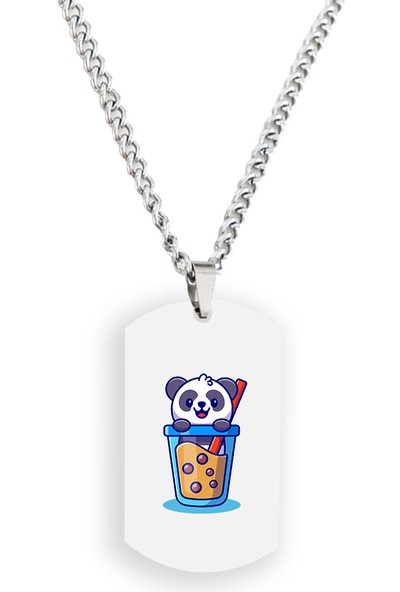 Cam Bardakta Panda Künye/kolye YTKTRD628