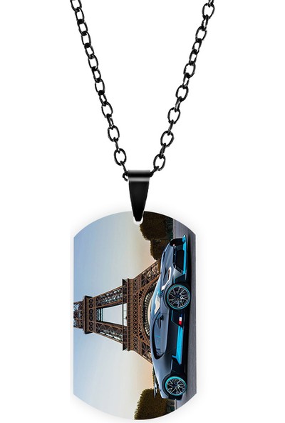 Bugatti Baskılı Siyah Künye TYT1107