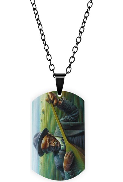 Aşık Veysel Baskılı Siyah Künye TYT1241 Aşık Veysel Baskılı Siyah Künye TYT1241