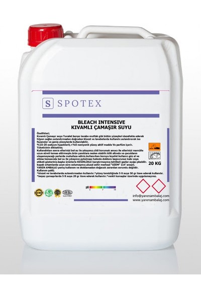 Spotex Kıvamlı Çamaşır Suyu 20 lt Spotex Kıvamlı Çamaşır Suyu 20 lt