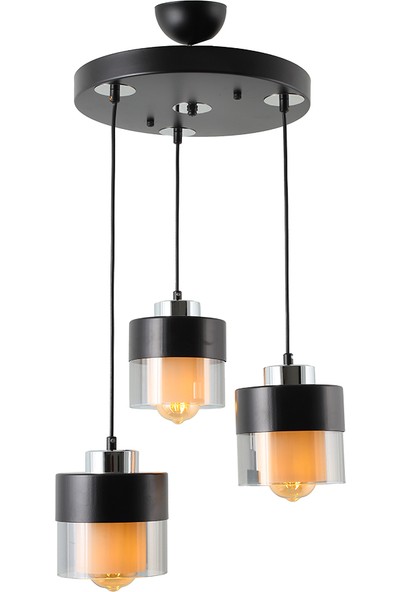 TT Aydınlatma TT201-1-SY Siyah-Krom Tekli Avize TT Aydınlatma TT201-1-SY Siyah-Krom Tekli Avize