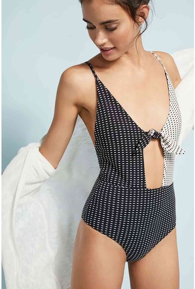 Mila Siyah Beyaz Puantiyeli Mayokini