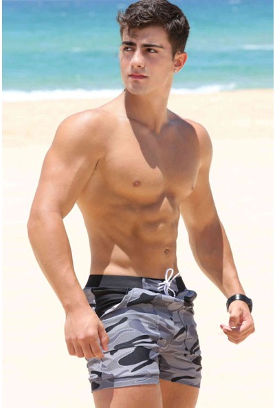 Mila Kamuflaj Desenli Likralı Esnek Deniz Şortu Çok Renkli Mila Kamuflaj Desenli Likralı Esnek Deniz Şortu Çok Renkli