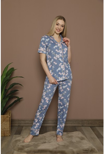 Pijama City Kısa Kollu,desenli Yazlık Pijama Takımı Pijama City Kısa Kollu,desenli Yazlık Pijama Takımı