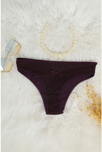 Mor Papatya Kadın Likralı Slip Külot Mor Papatya Kadın Likralı Slip Külot