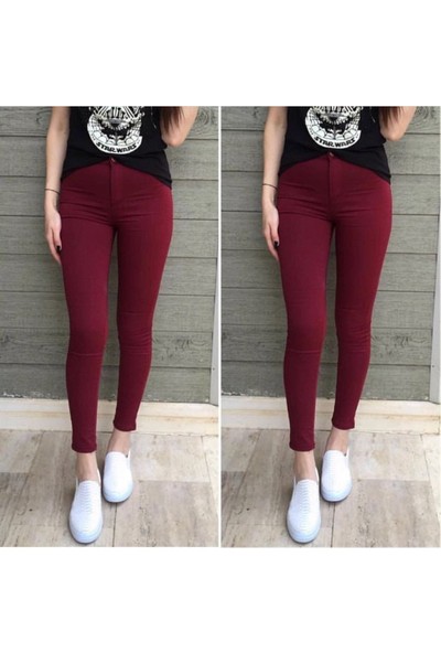 Rengamoda Gabardin Kumaş Yüksek Bel Pantolon 90CM Bel 38CM Rengamoda Gabardin Kumaş Yüksek Bel Pantolon 90CM Bel 38CM