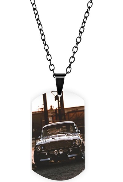 Rowalsi Mustang 1967 Baskılı Siyah Künye TYT536