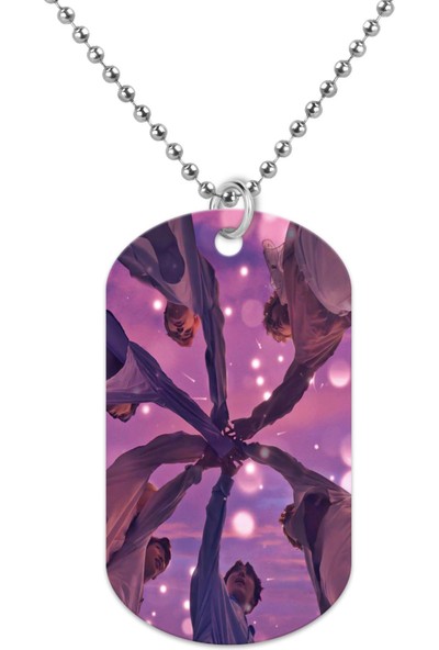 Rowalsi Music Bts Baskılı Gümüş Zincirli Künye/kolye TYT1692