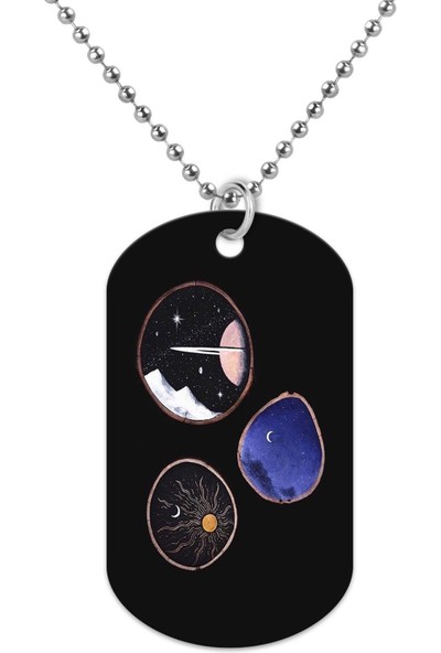 Rowalsi Planets Baskılı Gümüş Zincirli Künye/kolye TYT1740 Rowalsi Planets Baskılı Gümüş Zincirli Künye/kolye TYT1740