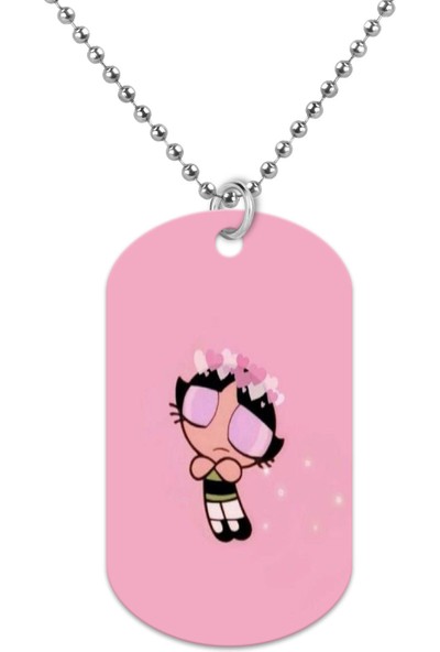 Rowalsi Butter Cup Baskılı Gümüş Zincirli Künye/kolye TYT1788