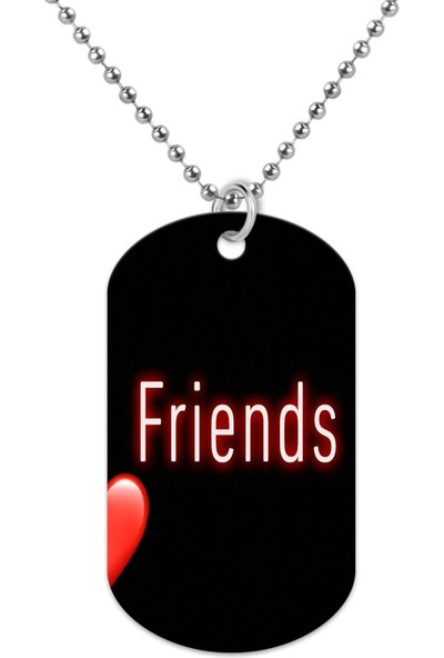 Rowalsi Friends Baskılı Gümüş Zincirli Künye/kolye TYT1562