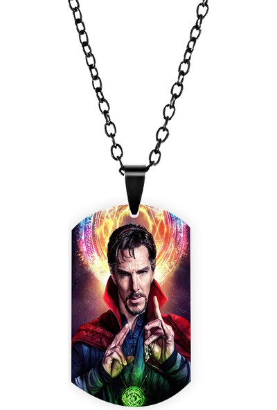 Rowalsi Doctor Strange Baskılı Siyah Künye TYT916 Rowalsi Doctor Strange Baskılı Siyah Künye TYT916