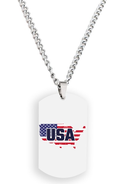 Rowalsi Usa Bayrağı Baskılı Künye/kolye YTKTRD374