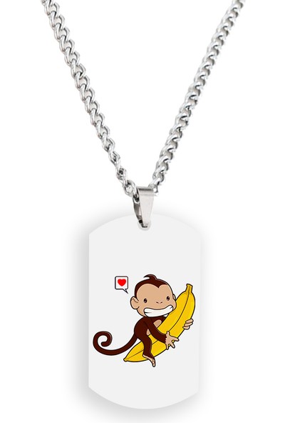 Rowalsi Muza Sarılmış Maymun Künye/kolye YTKTRD750