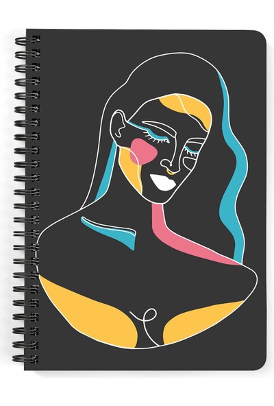 Astak Woman Baskılı Ahşap Kapaklı Defter 15X20 cm DFT5236