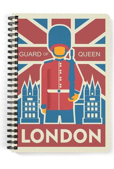 Astak Londra Baskılı Ahşap Kapaklı Defter 15X20 cm DFT539
