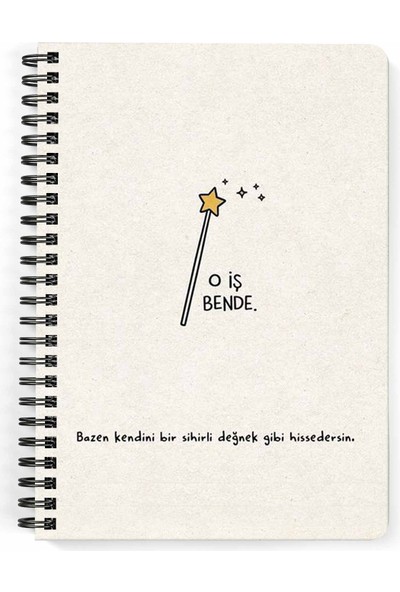 Astak O Iş Bende Baskılı Ahşap Kapaklı Defter 15X20 cm DFT5112