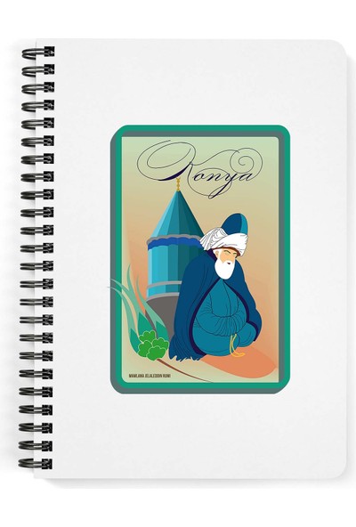 Astak Mevlana Baskılı Ahşap Kapaklı Defter 15X20 cm DFT1449