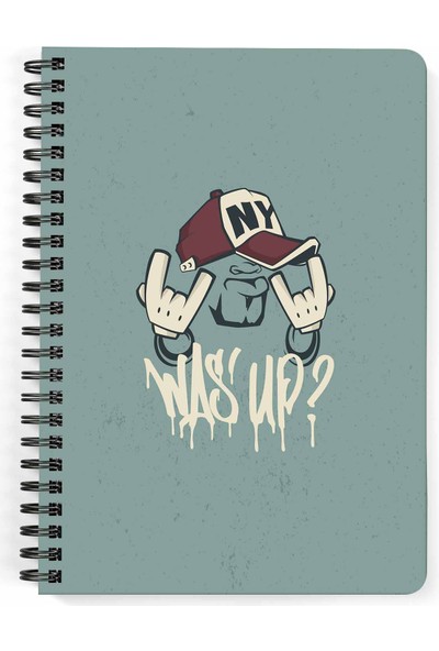 Astak Was Up Baskılı Ahşap Kapaklı Defter 15X20 cm DFT5364