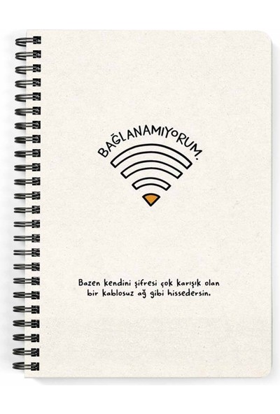 Astak Bağlanamıyorum Baskılı Ahşap Kapaklı Defter 15X20 cm DFT5046