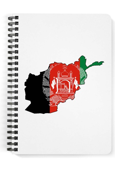 Astak Afganistan Bayrağı Baskılı Ahşap Kapaklı Defter 15X20 cm DFT464