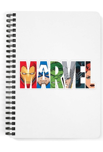 Astak Marvel Baskılı Ahşap Kapaklı Defter 15X20 cm DFT6122