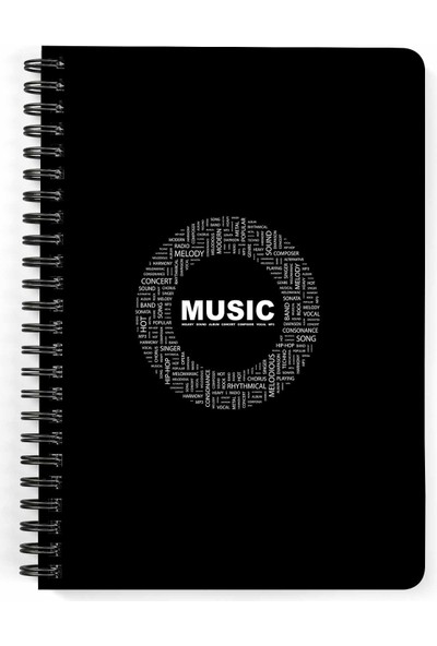 Astak Music Baskılı Ahşap Kapaklı Defter 15X20 cm DFT5341