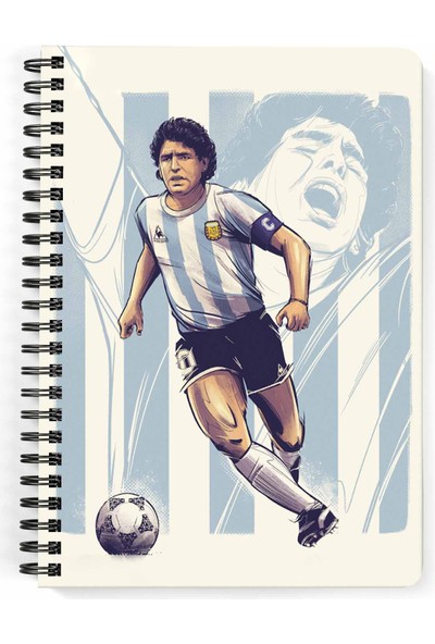 Astak Maradona Baskılı Ahşap Kapaklı Defter 15X20 cm DFT4565