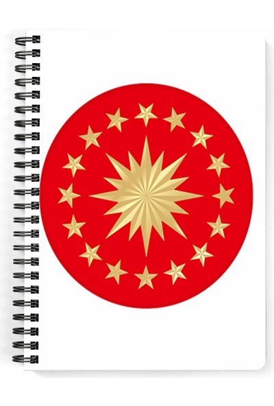 Astak Cumhurbaşkanlığı Sembolü Baskılı Ahşap Kapaklı Defter 15X20 cm DFT5385