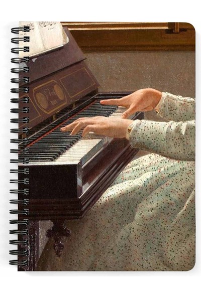 Astak Piyano Baskılı Ahşap Kapaklı Defter 15X20 cm DFT3394 Astak Piyano Baskılı Ahşap Kapaklı Defter 15X20 cm DFT3394