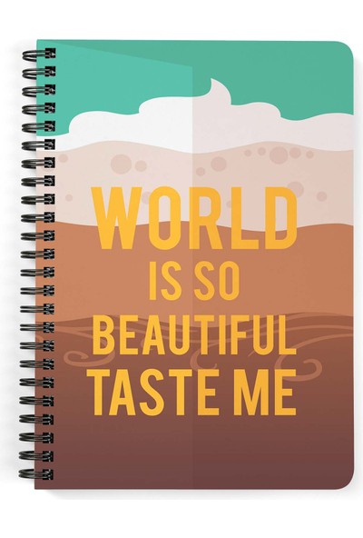 Astak World Baskılı Ahşap Kapaklı Defter 15X20 cm DFT618