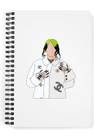 Astak Billie Eilish Baskılı Ahşap Kapaklı Defter 15X20 cm DFT6758 Astak Billie Eilish Baskılı Ahşap Kapaklı Defter 15X20 cm DFT6758