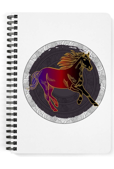 Astak At Baskılı Ahşap Kapaklı Defter 15X20 cm DFT749