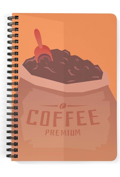 Astak Kahve Baskılı Ahşap Kapaklı Defter 15X20 cm DFT611