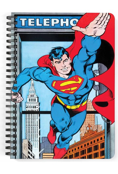 Astak Superman Baskılı Ahşap Kapaklı Defter 15X20 cm DFT4929