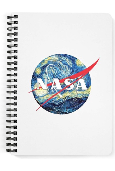 Astak Nasa Baskılı Ahşap Kapaklı Defter 15X20 cm DFT5943