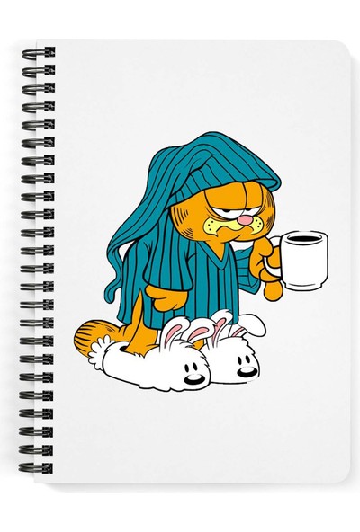 Astak Garfield Baskılı Ahşap Kapaklı Defter 15X20 cm DFT5832