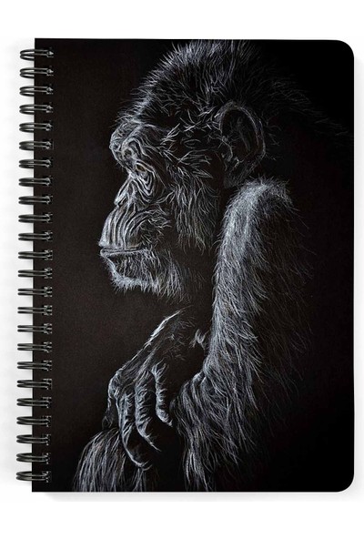 Astak Goril Baskılı Ahşap Kapaklı Defter 15X20 cm DFT2967