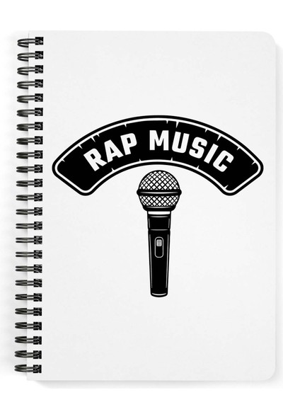 Astak Rap Music Baskılı Ahşap Kapaklı Defter 15X20 cm DFT1697