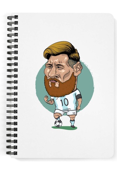 Astak Messi Baskılı Ahşap Kapaklı Defter 15X20 cm DFT1281
