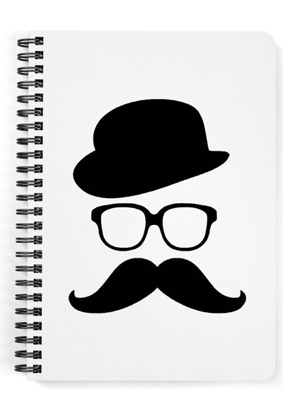 Astak Pala Bıyık Baskılı Ahşap Kapaklı Defter 15X20 cm DFT6170