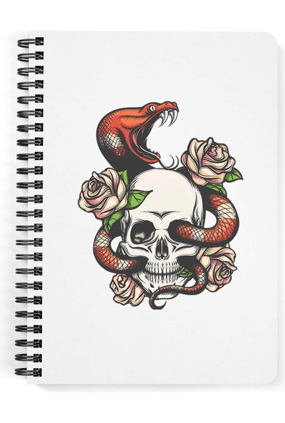 Astak Yılanlı Kurukafa Baskılı Ahşap Kapaklı Defter 15X20 cm DFT766 Astak Yılanlı Kurukafa Baskılı Ahşap Kapaklı Defter 15X20 cm DFT766