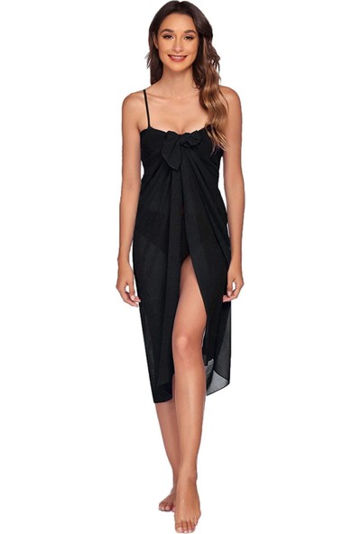 Desen Triko Siyah Uzun Pareo Kadın Plaj Elbisesi Yeni Sezon Desen Triko Siyah Uzun Pareo Kadın Plaj Elbisesi Yeni Sezon