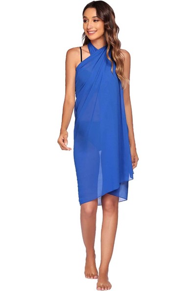 Desen Triko Mavi Uzun Pareo Kadın Plaj Elbisesi Yeni Sezon Desen Triko Mavi Uzun Pareo Kadın Plaj Elbisesi Yeni Sezon