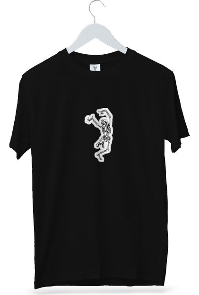 Takivis Iskelet Bisiklet Yaka Kısa Kollu Tişört