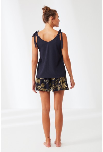 Penye Mood Desenli Şort Takım