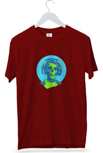 Takivis Kuru Kafa ve Kulaklık Bisiklet Yaka Kısa Kollu Tişört Takivis Kuru Kafa ve Kulaklık Bisiklet Yaka Kısa Kollu Tişört