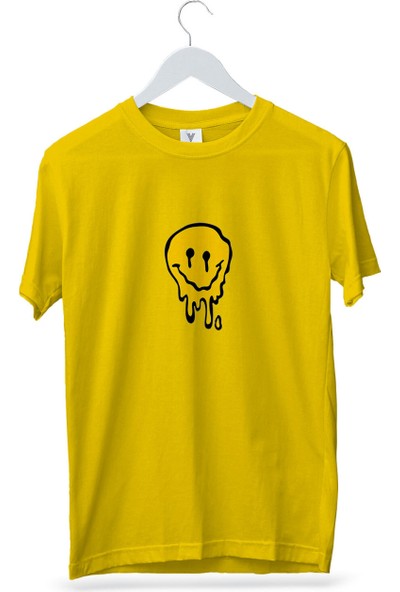 Takivis Eriyen Gülümseyen Yüz Bisiklet Yaka Kısa Kollu Tişört Takivis Eriyen Gülümseyen Yüz Bisiklet Yaka Kısa Kollu Tişört