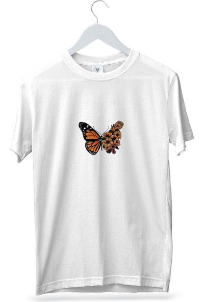 Takivis Kelebek Hayvan Bisiklet Yaka Kısa Kollu Tişört